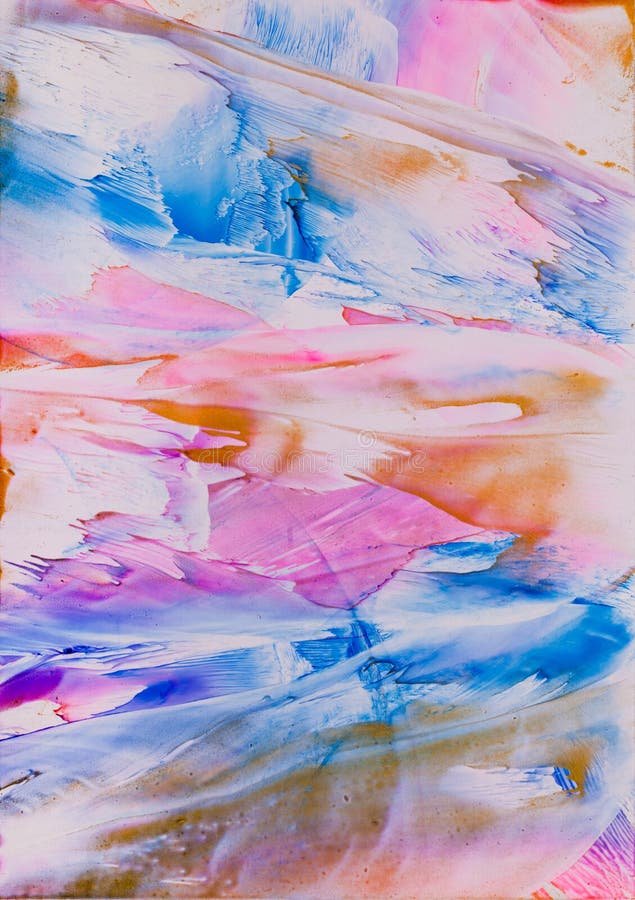 Pink and Blue Paint Splodge Abstract Stock Image - Image of design ...