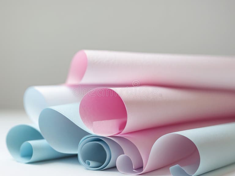 Pink and Blue Paper Sheets with Curled Corners Stock Image - Image of ...