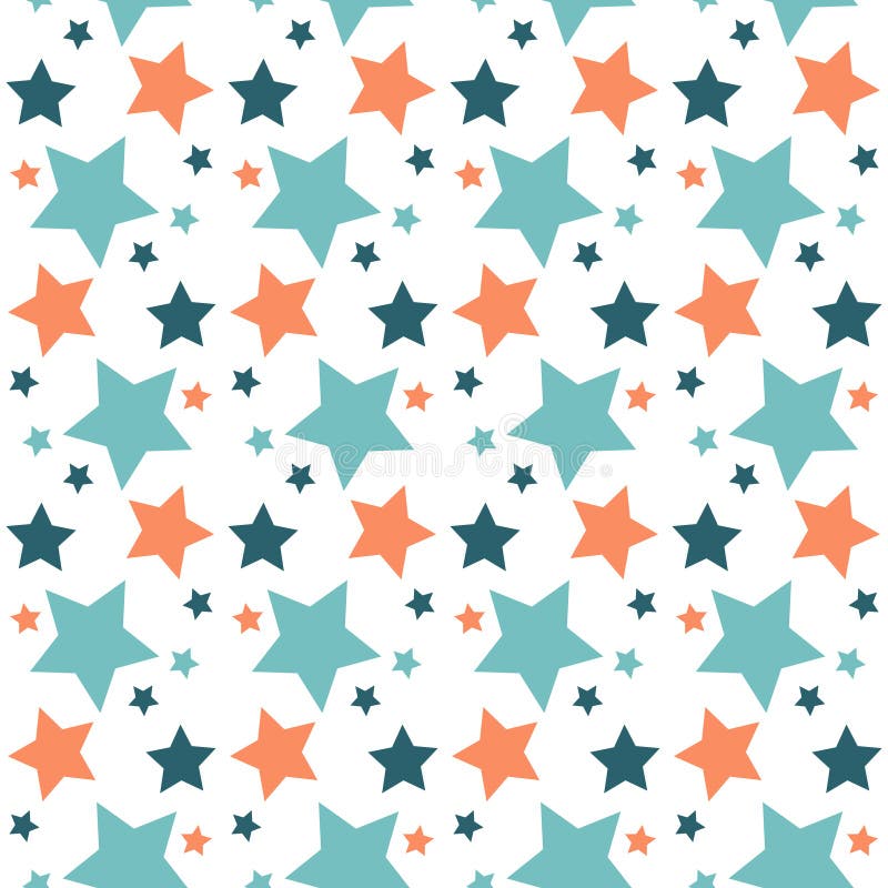 Pink Blue Pastel Star on White Background, Cute Repeat Vector ...