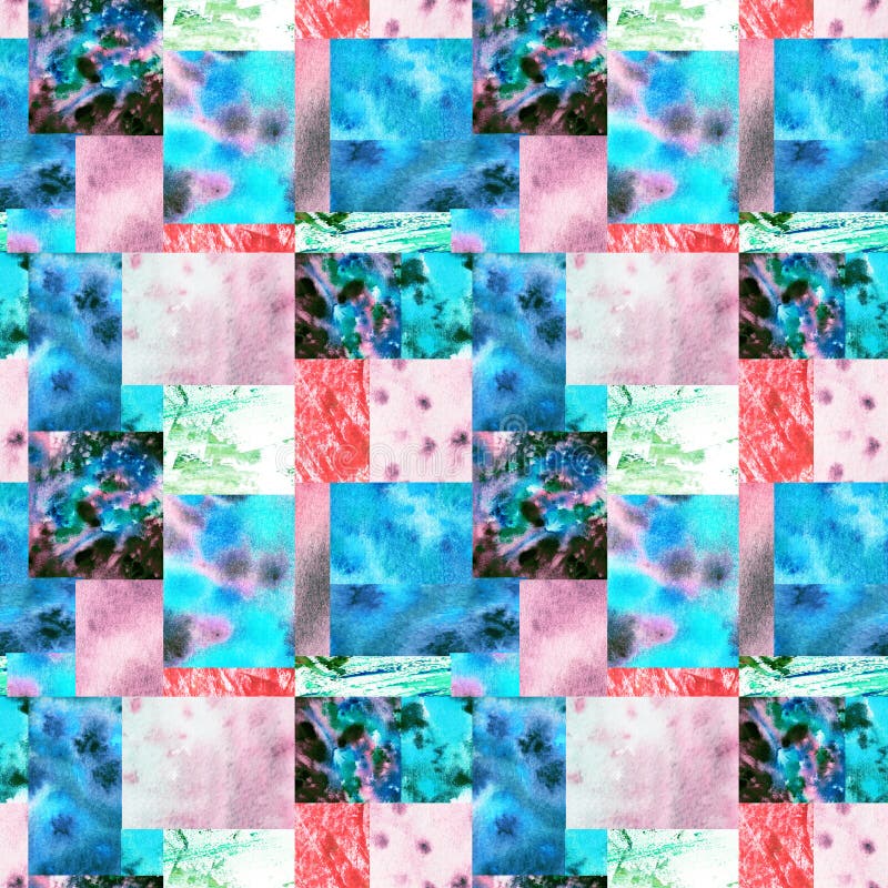 Pink Blue Patchwork Background Stock Illustration - Illustration of ...