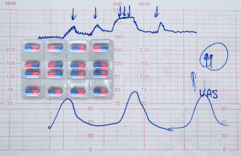 Pink-blue Pills in Capsules Stock Image - Image of checkup, frequency ...