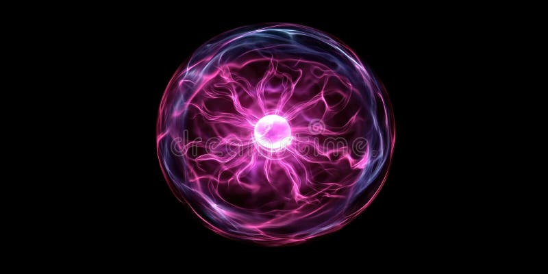 Pink Blue Plasma Ball Black Background Stock Photo - Image of blue ...