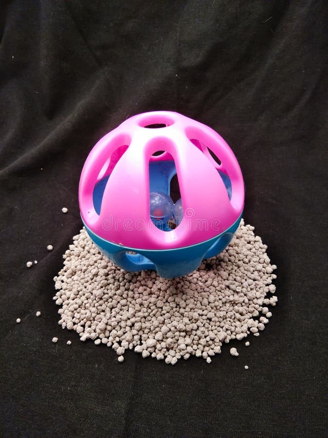 Pink and Blue Plastic Cat Toy Ball Stock Photo - Image of clothing ...