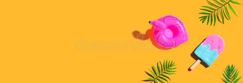Pink and Blue Popsicle with a Flaming Float Stock Photo - Image of ...