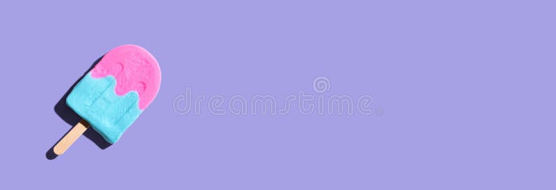 Pink and Blue Popsicle with Shadow Stock Photo - Image of dessert, pink ...