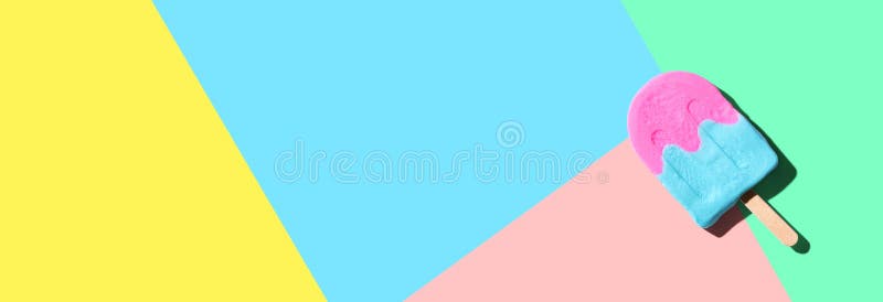 Pink and Blue Popsicle with Shadow Stock Photo - Image of flat, food ...