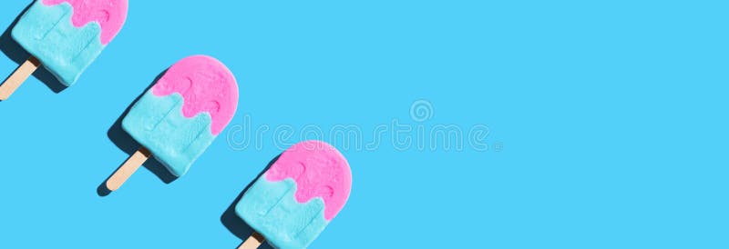Pink and Blue Popsicles with Shadow Stock Photo - Image of treat ...