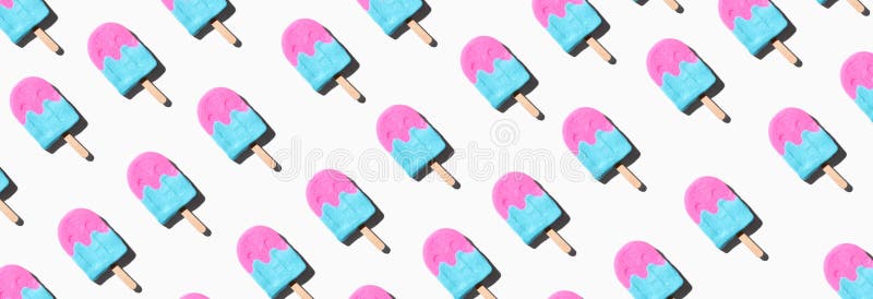 Pink and Blue Popsicle with Shadow Stock Photo - Image of dessert, pink ...