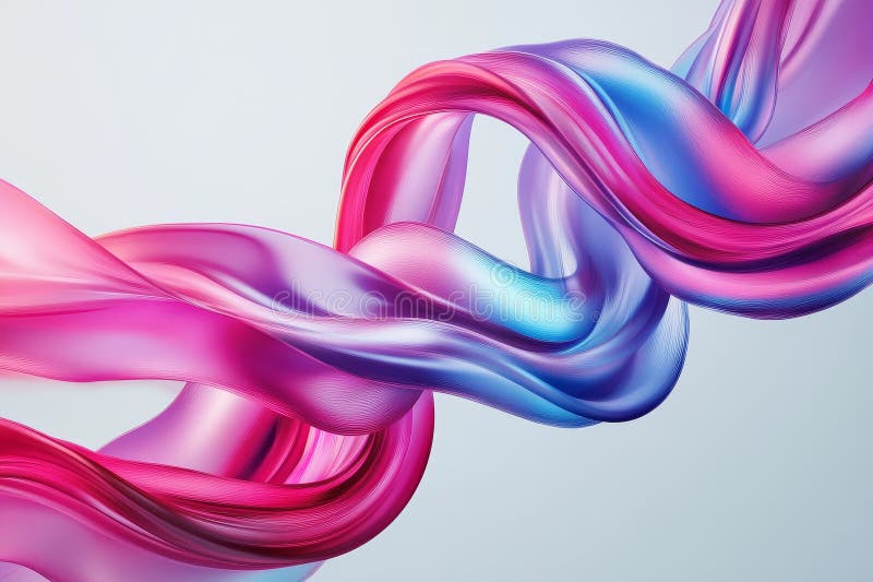 Abstract Colorful Twisting Ribbons on Light Background Creating a ...