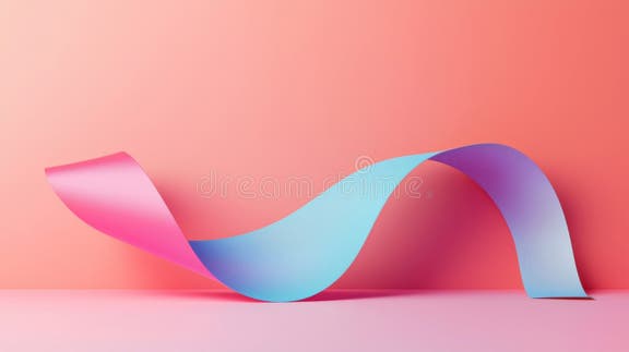 Pink and Blue Ribbon Wave Abstract Design Stock Illustration ...