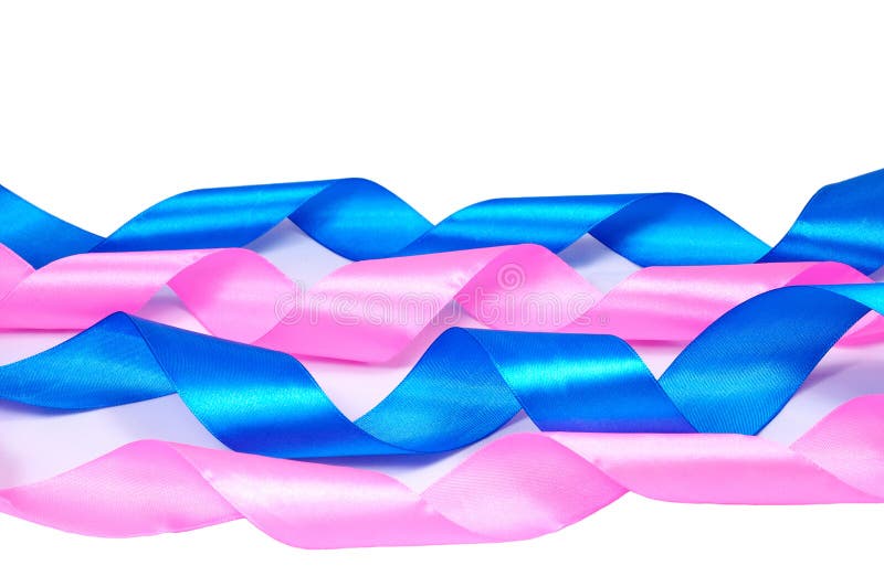 Pink and blue ribbons stock image. Image of connection - 15066909