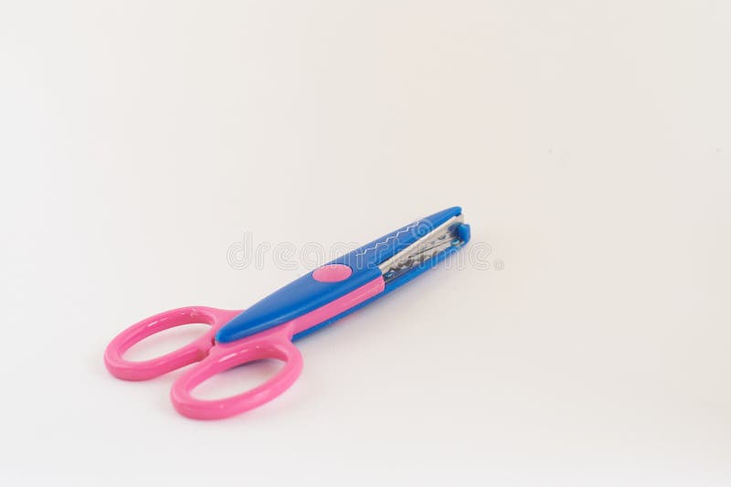 Pink and Blue Scissors for School Stock Photo - Image of slide ...