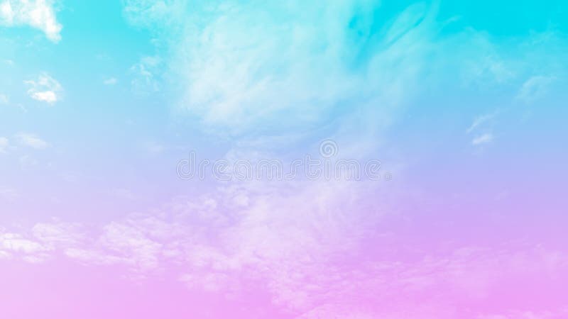 Pink and Blue Sky with Dense Clouds. Use for Bright Sweet Sky ...