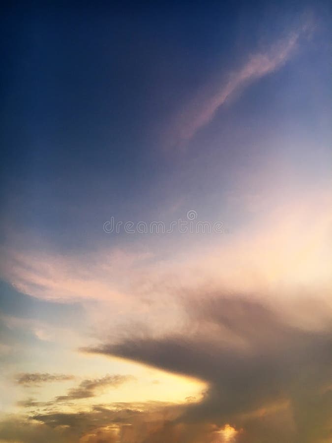 A Pink and Blue Sky of a Sunset in the Evening Stock Photo - Image of ...