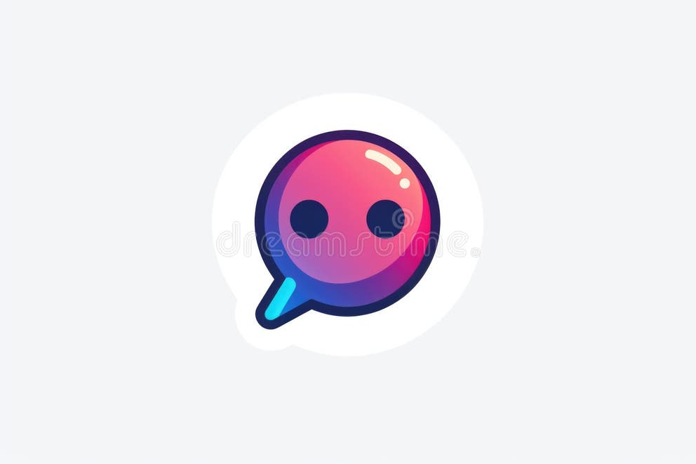 A Pink and Blue Smiley Face with a Speech Bubble, Perfect for Adding ...