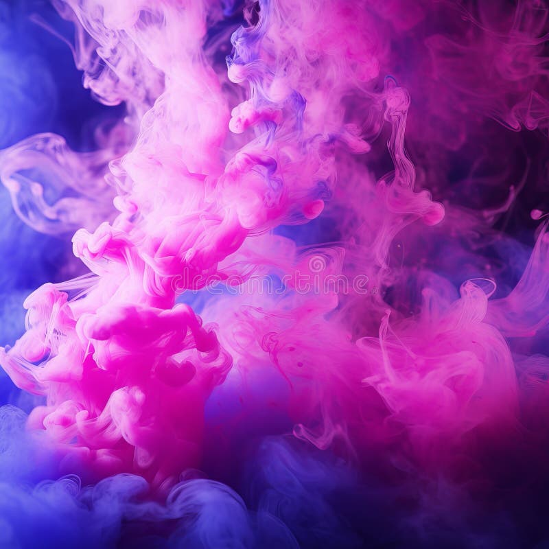 Pink and Blue Smoke on a Black Background Stock Illustration ...