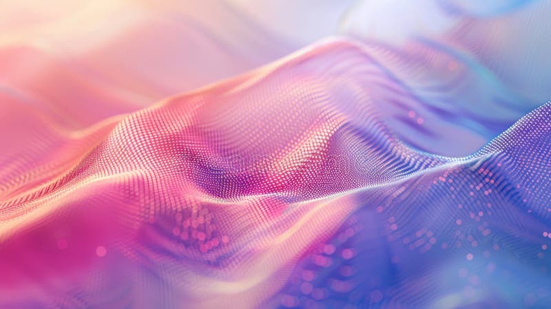 Pink and Blue Smooth Liquid-like Surface with Glowing Particles. AIG51A ...