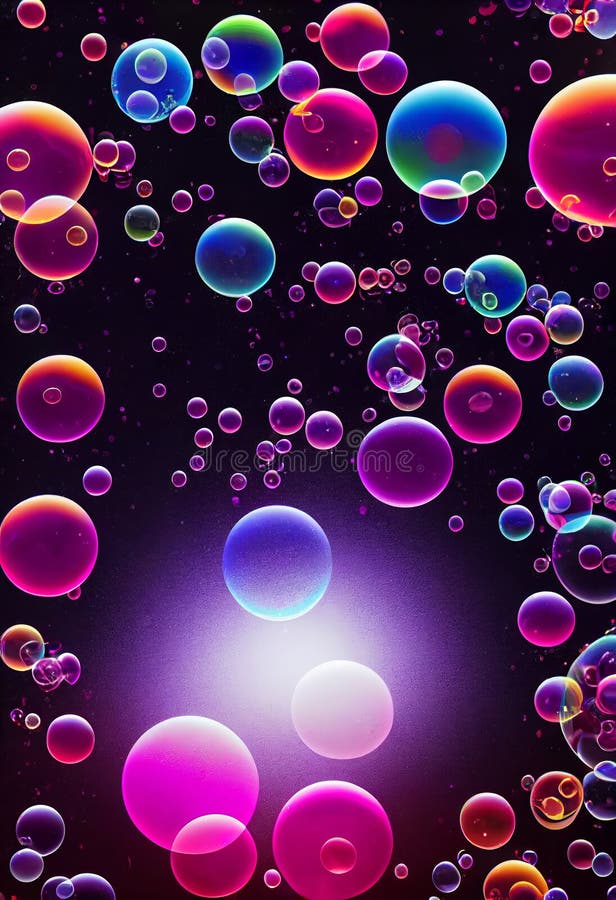 Pink and Blue Soap Bubbles Abstract Background. Stock Illustration ...