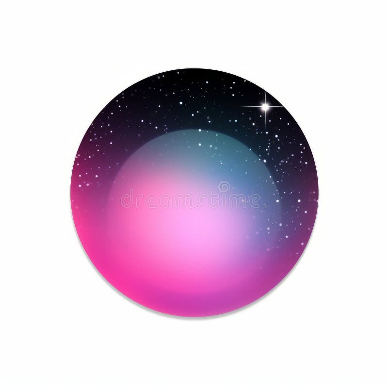 A Pink and Blue Sphere with Stars in the Sky Stock Illustration ...