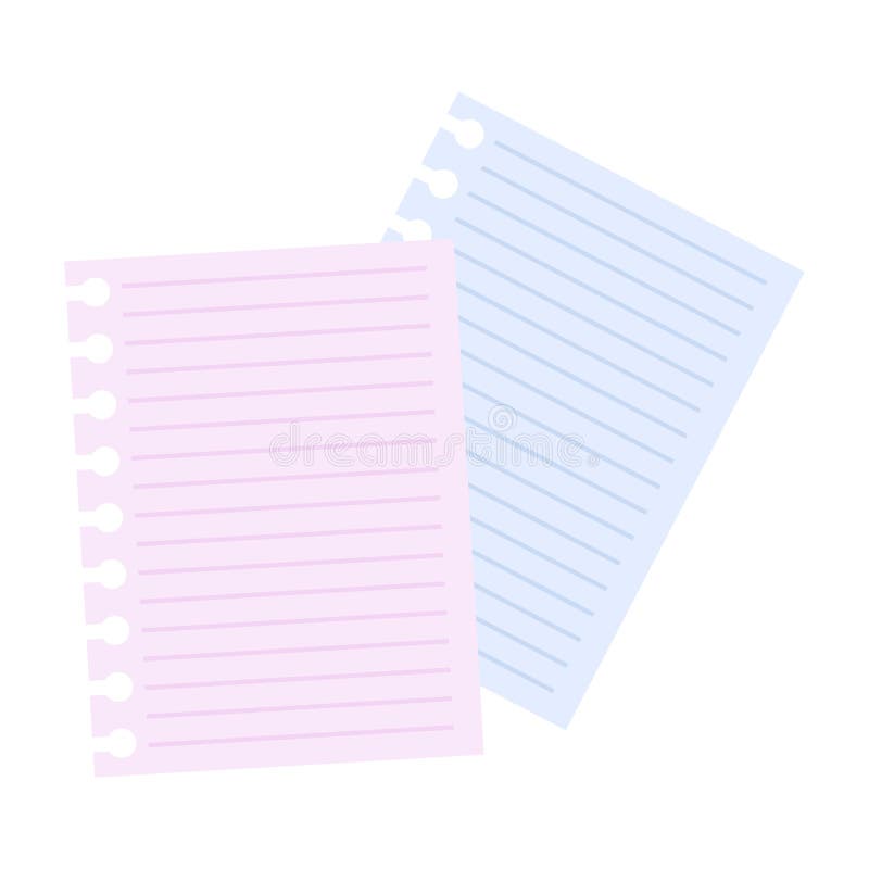 Pink Blue Spiral Notebook Lined Pages Icon Stock Vector - Illustration ...