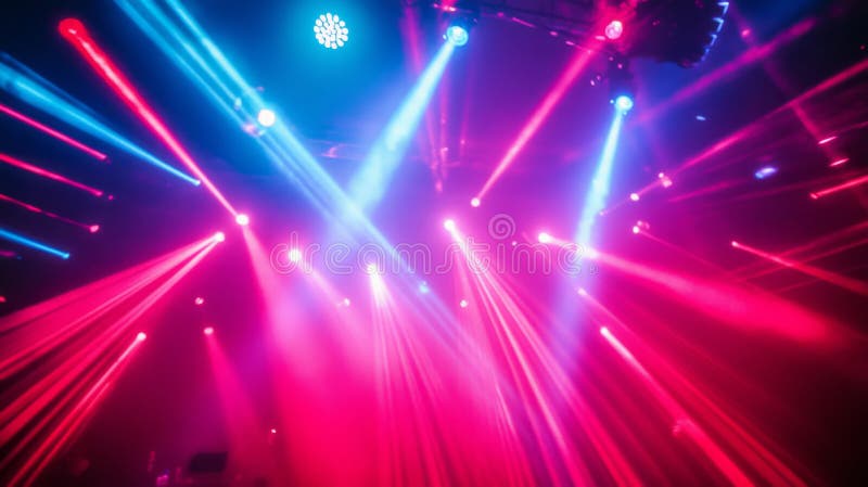 Pink and Blue Stage Lights at Night Concert Stock Illustration ...