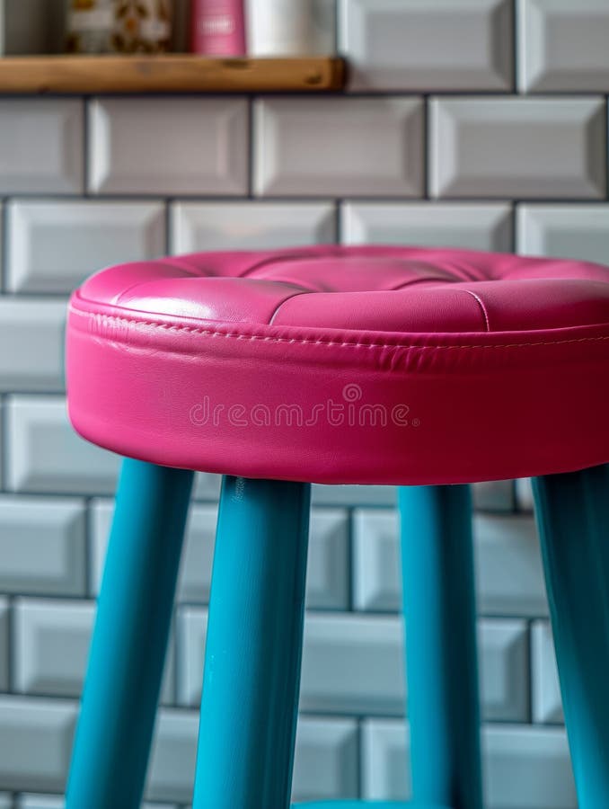 Pink Blue Stool Modern Kitchen Interior Stock Photos - Free & Royalty ...