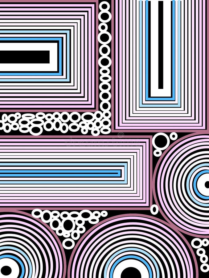 Pink Blue Symmetry Pattern, Geometric Abstract, Square and Circle Stock ...