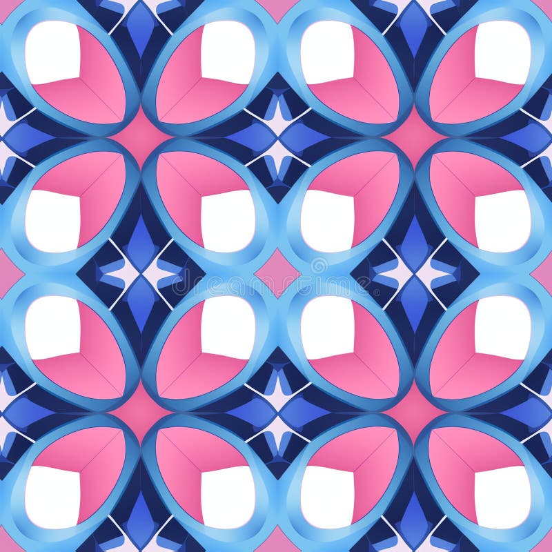 Pink and Blue Tile Pattern for Decoration Stock Illustration ...
