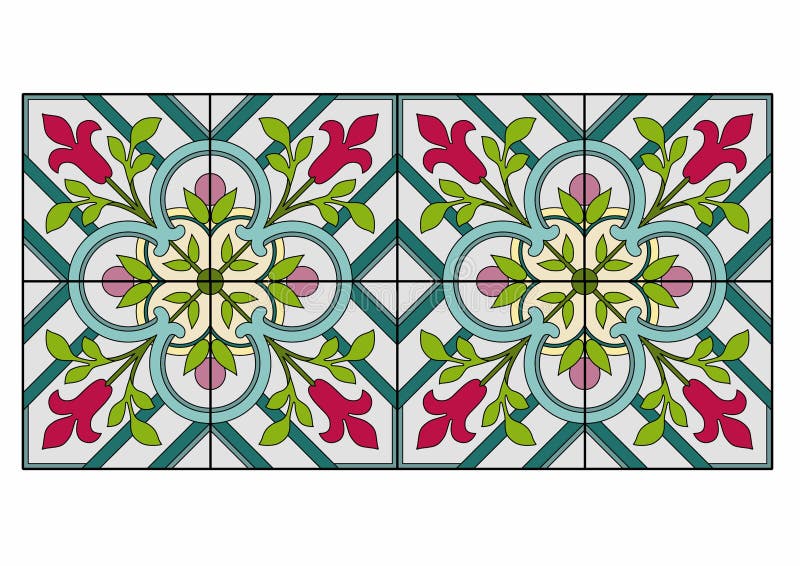 Pink and blue tiles stock vector. Illustration of mosaic - 125934005