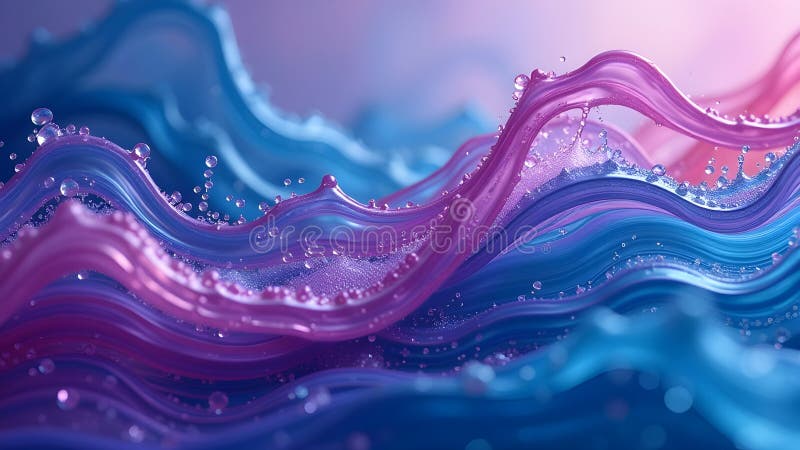 Pink and Blue Waves, Abstract Background. Stock Illustration ...