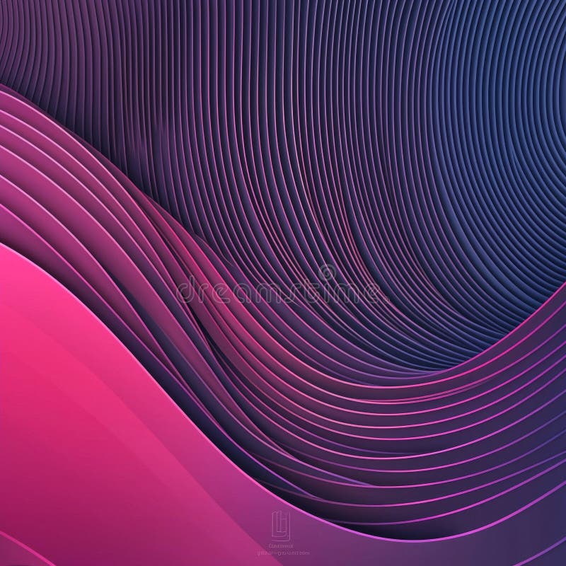 Pink and Blue Waves Flow Over a Vibrant Abstract Landscape. the Result ...