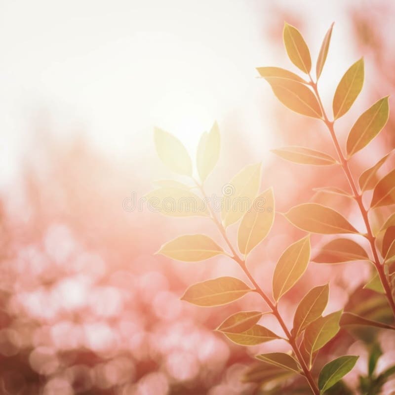 Pink Blur Bokeh Leaf Empty Clean Space Background Stock Illustration ...