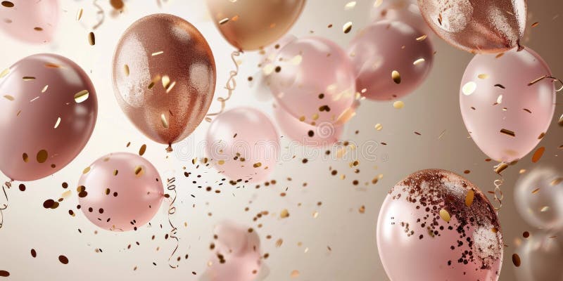 Pink Blush Gold Glitter Balloons Stock Photo - Image of heliumfilled ...