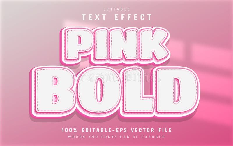 Pink Bold Text Effect Editable Stock Vector - Illustration of typo ...
