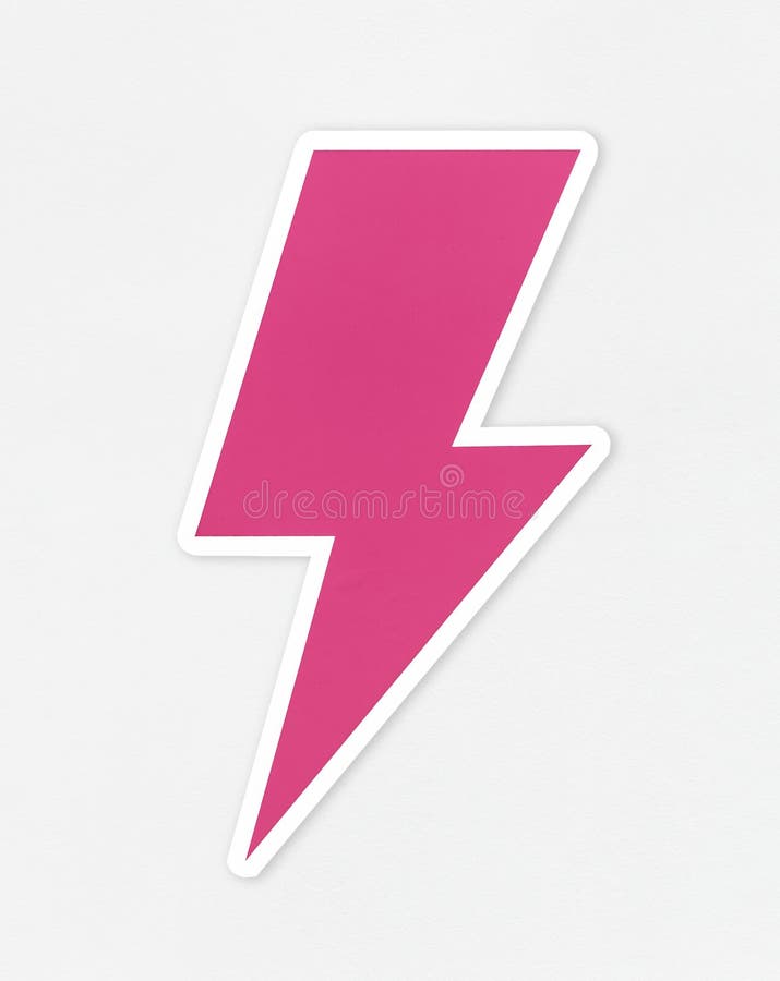Pink Bolt of Lightning Icon Stock Illustration - Illustration of alert ...