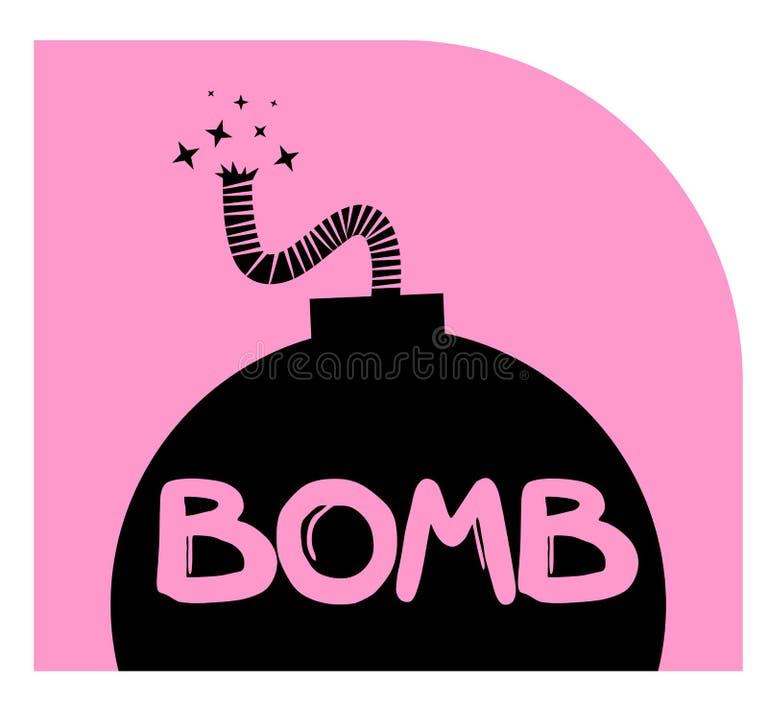 Pink bomb stock vector. Illustration of bullet, dynamite - 29372048