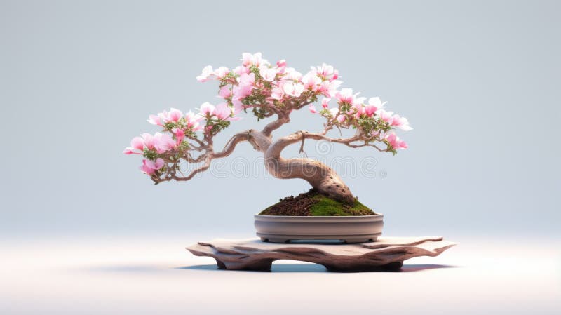 2d Mockup of Magnolia Bonsai Tree: Realistic Still Life with Japanese ...