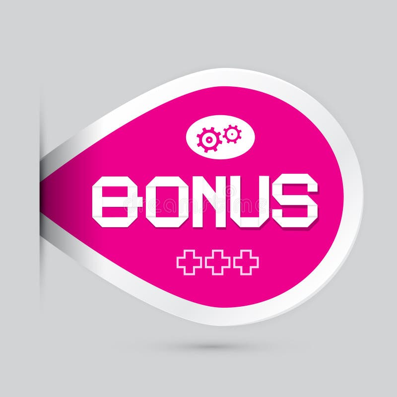 Pink Bonus Vector Label stock vector. Illustration of round - 60328852