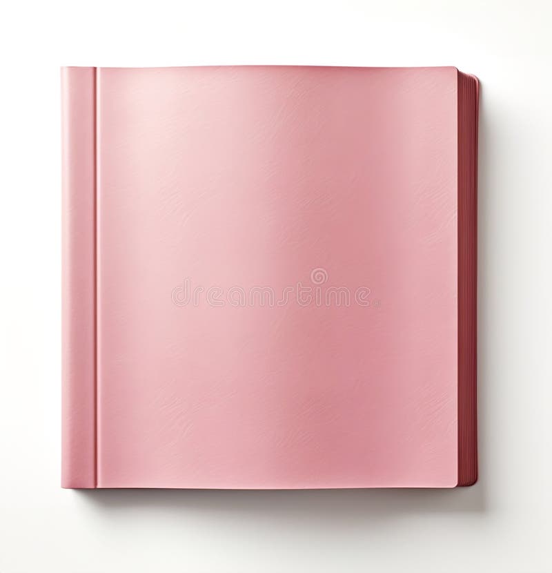 A Pink Book Cover Mockup Isolated on White Background. Stock ...
