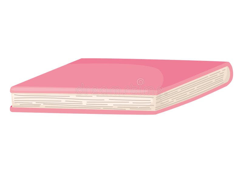 Pink Book or Notebook. Cheerful Cute Cartoon Character. Childrens ...