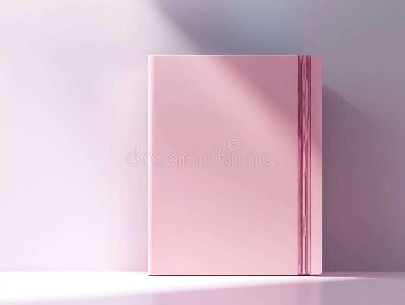 Pink Book on a White Surface with Minimalist Design and Natural ...