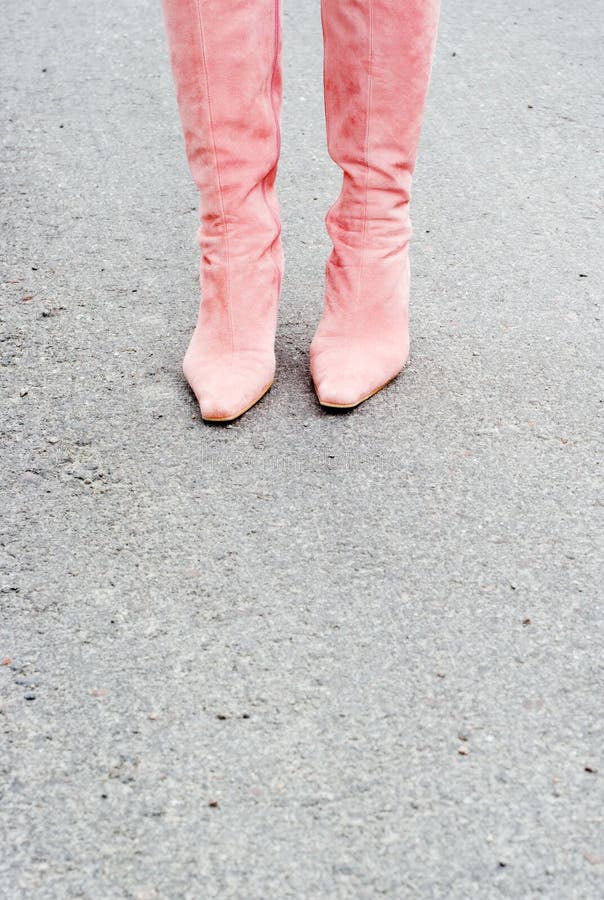Pink boots stock image. Image of girly, shoes, boots, feminine - 1760599