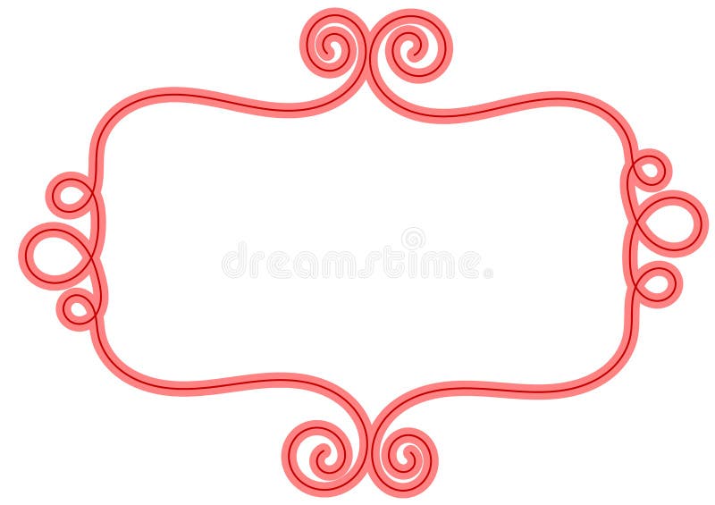 Pink Border Frame Card Curls Stock Illustration - Illustration of ...