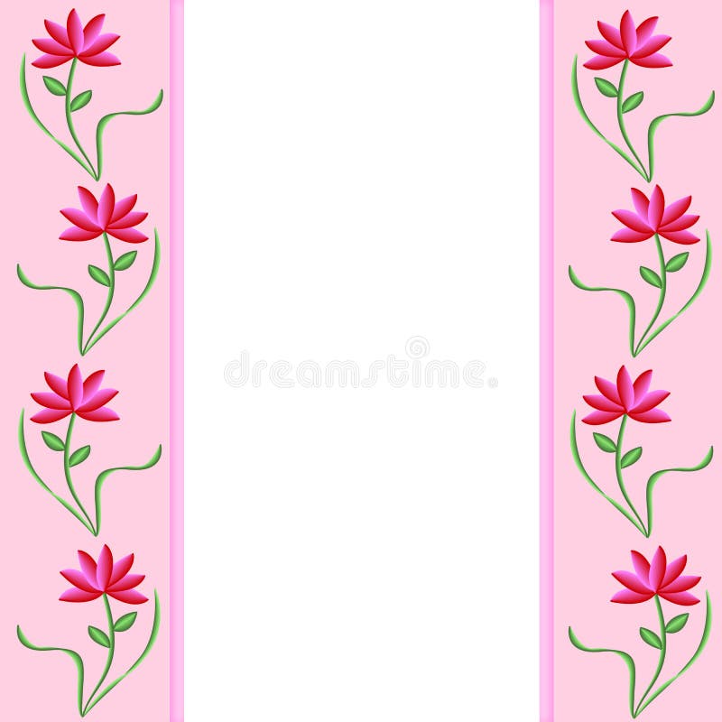 Pink Borders with Flowers stock vector. Illustration of flowers - 8026510