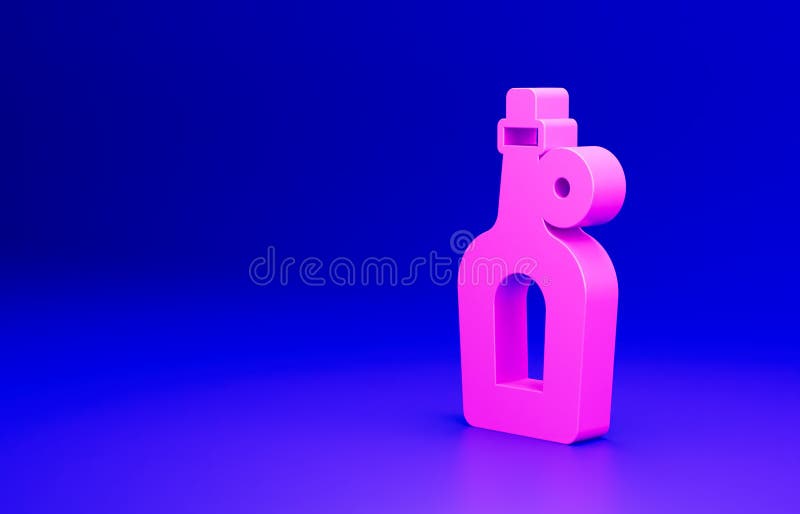 Pink Bottle of Maple Syrup Icon Isolated on Blue Background. Minimalism ...