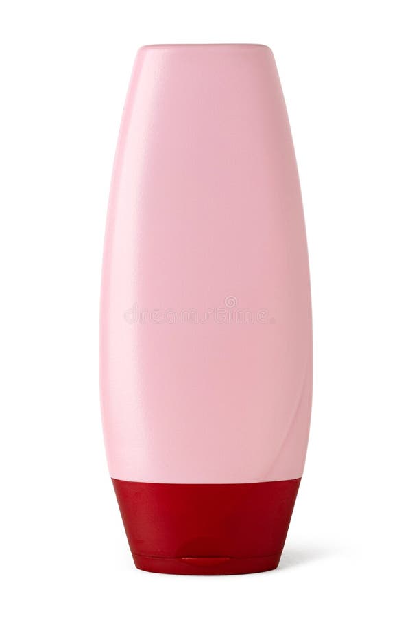 Pink Bottle with Red Cap for Cosmetic Products Stock Image - Image of ...