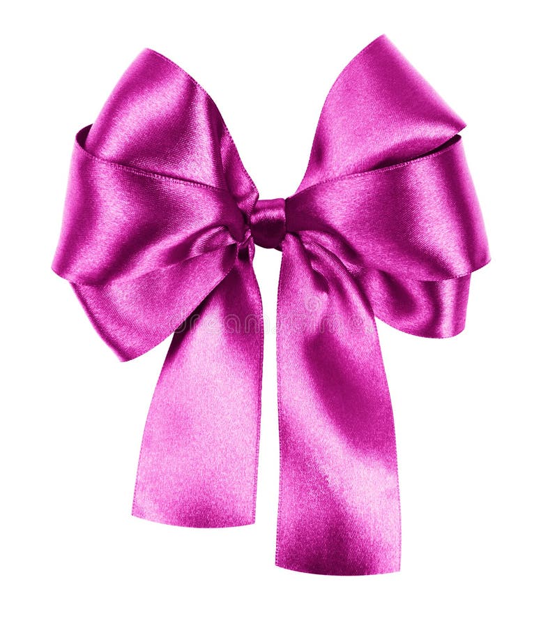 Pink Bow with Red Ribbon Made from Silk Stock Photo - Image of good ...