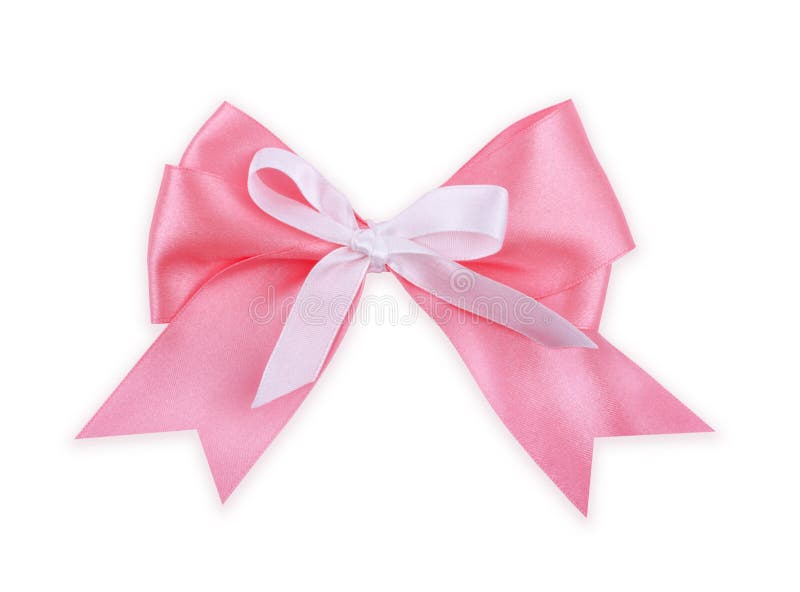 Pink bow isolated on white stock image. Image of regard - 67893377