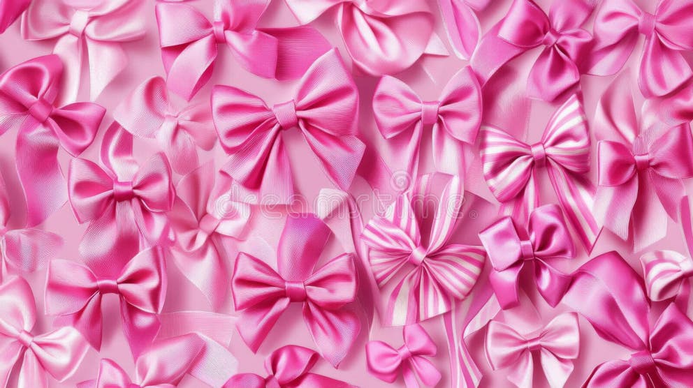 Pink Bows Background Texture Pattern Stock Illustration - Illustration ...