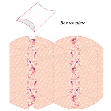 Pink Box with Hearts and Dots Stock Vector - Illustration of design ...